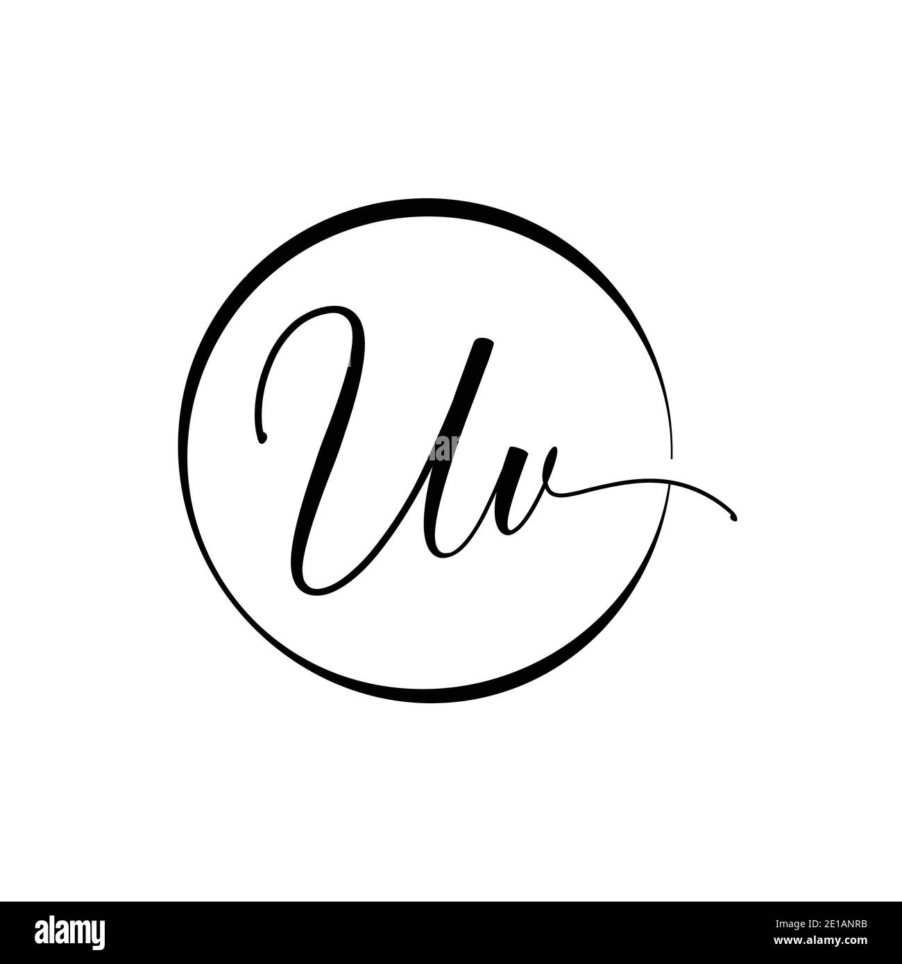 Initial UV letter Logo Design vector Template. Abstract Script Letter ...