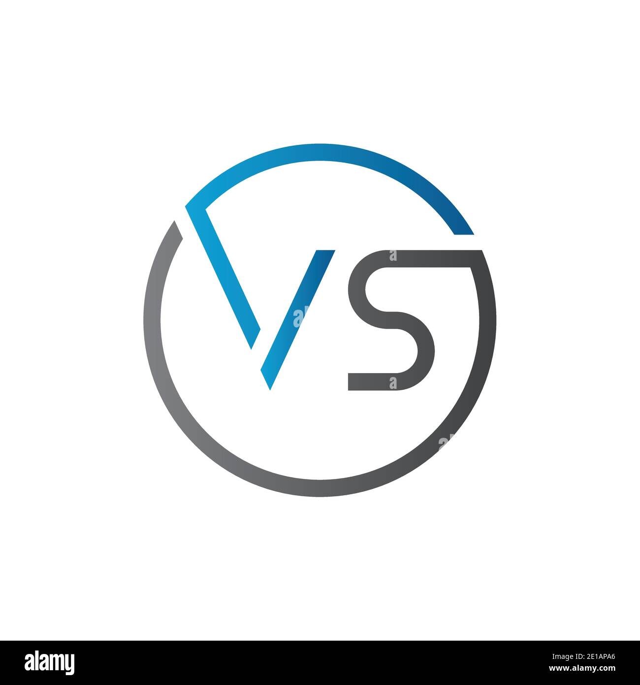 Initial Circle VS Letter Logo Creative Typography Vector Template ...
