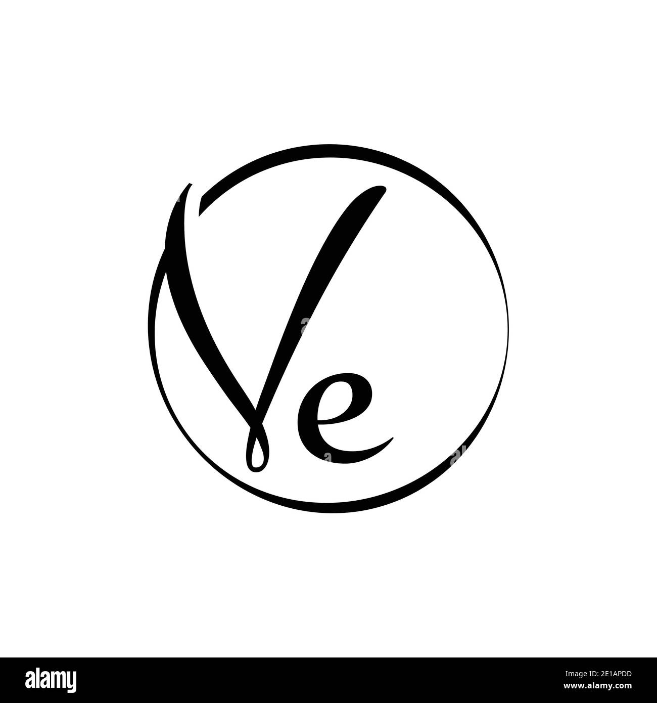 Initial VE letter Logo Design vector Template. Abstract Script Letter ... Initial VE letter Logo Design vector Template. Abstract Script Letter ...