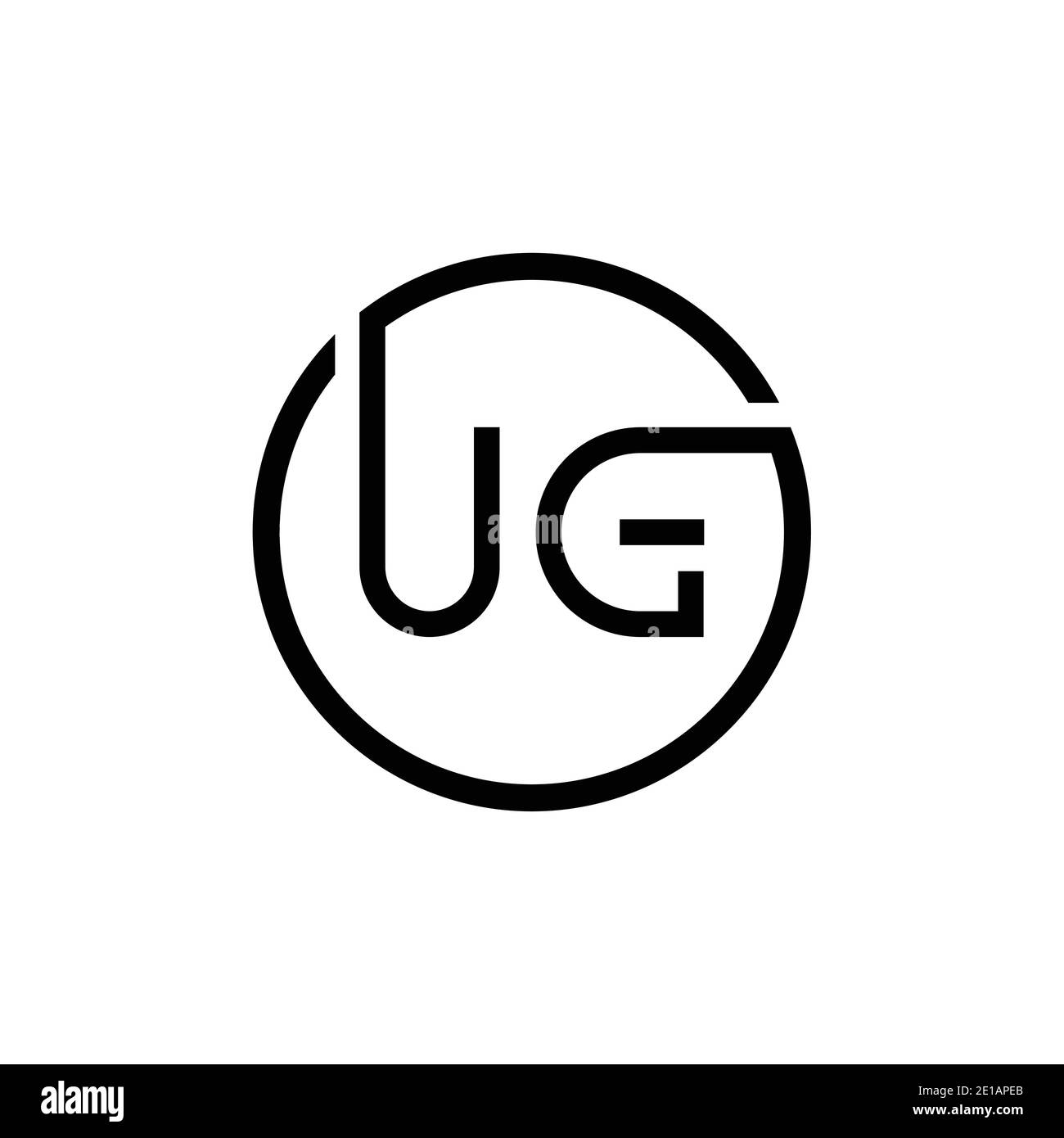 Initial Circle UG letter Logo Design vector Template. Abstract Letter ...