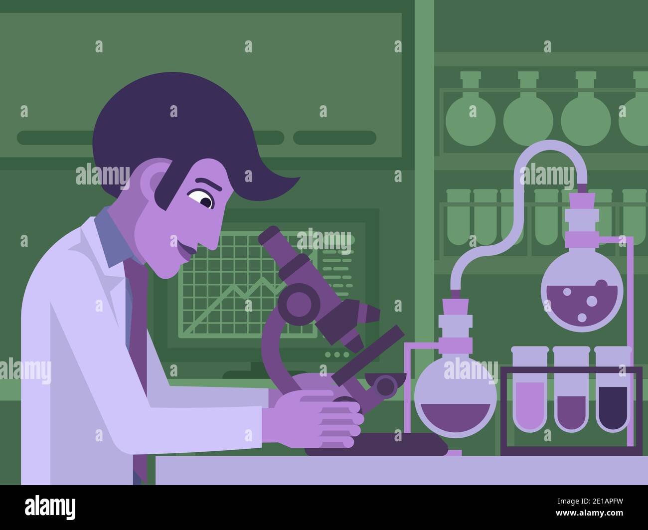 Asian scientist using equipment Stock Vector Images - Alamy
