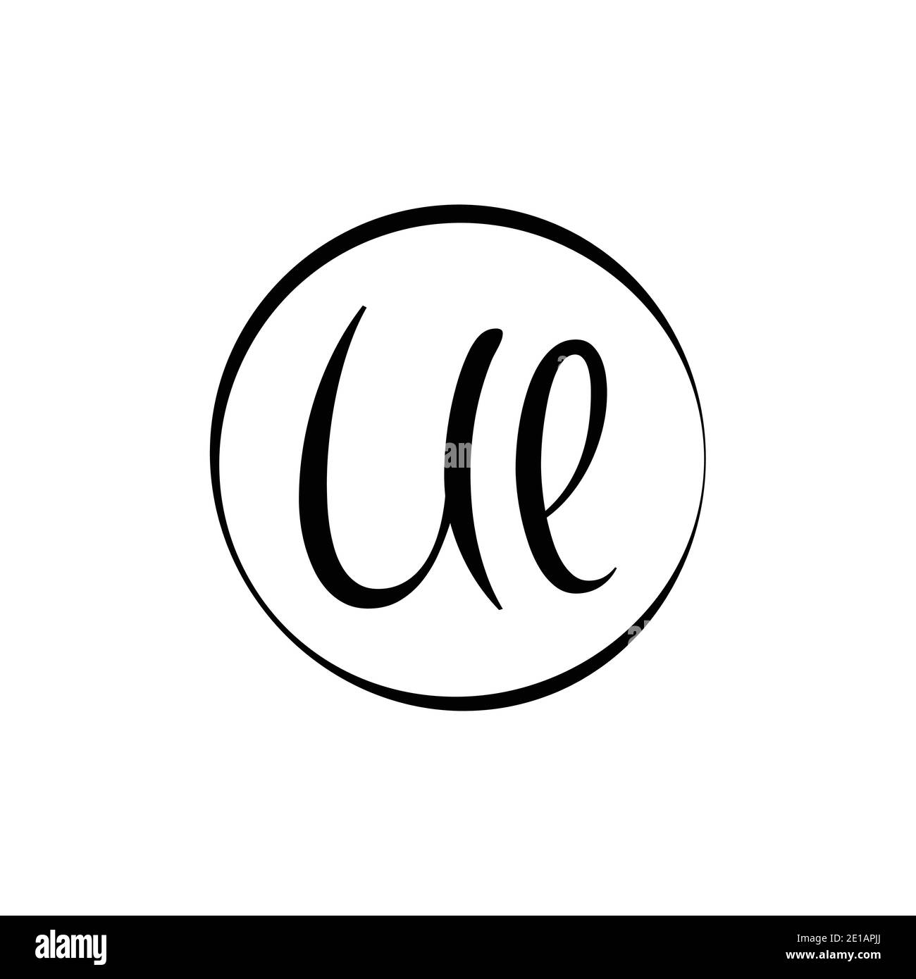 Initial UL letter Logo Design vector Template. Abstract Script Letter ...