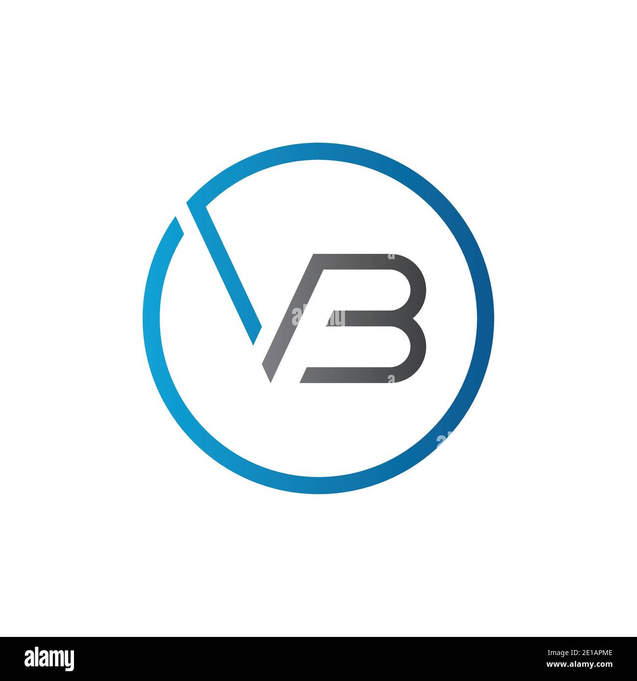 Initial Circle VB Letter Logo Creative Typography Vector Template ...