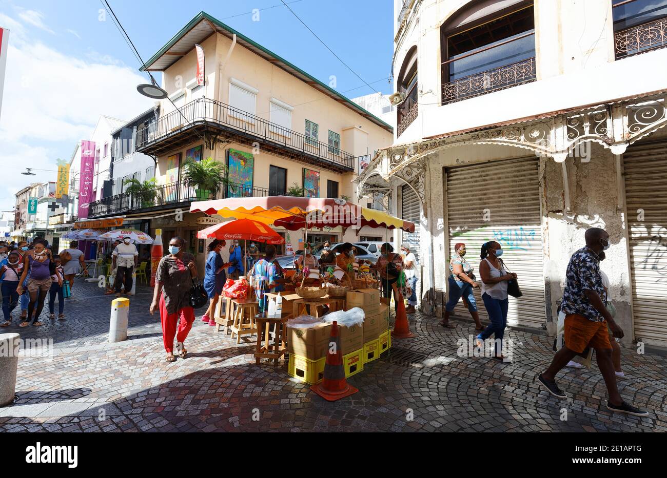 The street life of Fort-de-France city . Fort-de-France is the capital ...