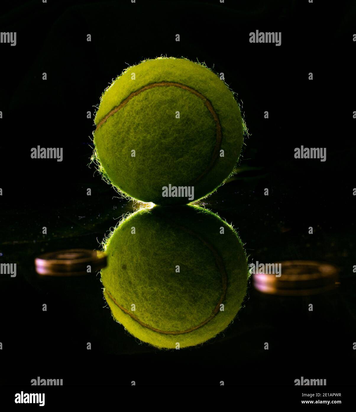 tennis ball reflection Stock Photo - Alamy