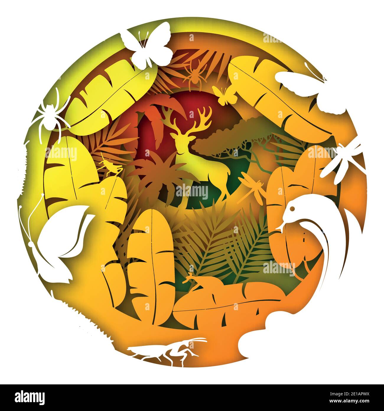 Vector nature in paper art style Stock Vector Image & Art - Alamy