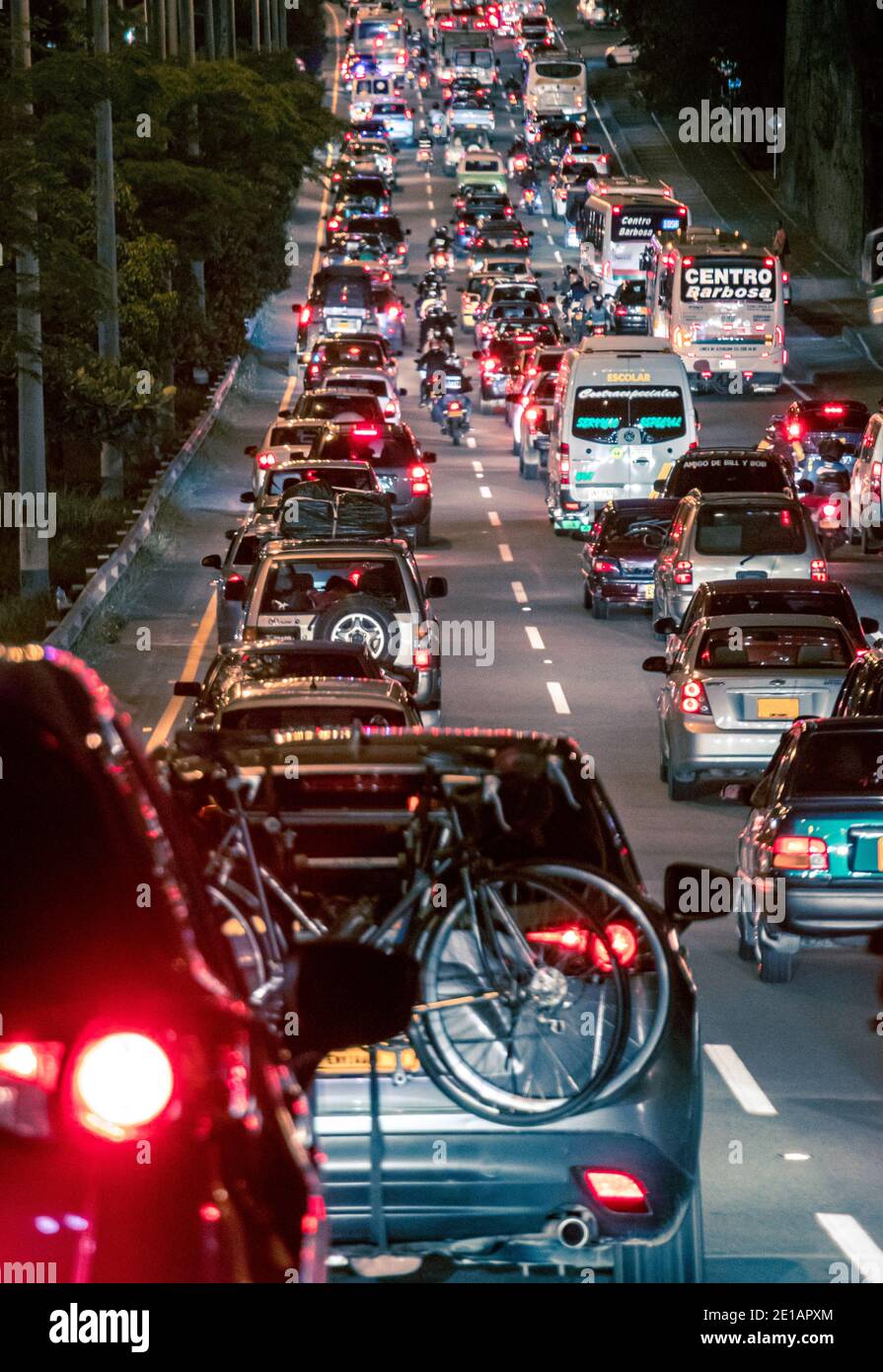 Traffic jam at night hi-res stock photography and images - Alamy