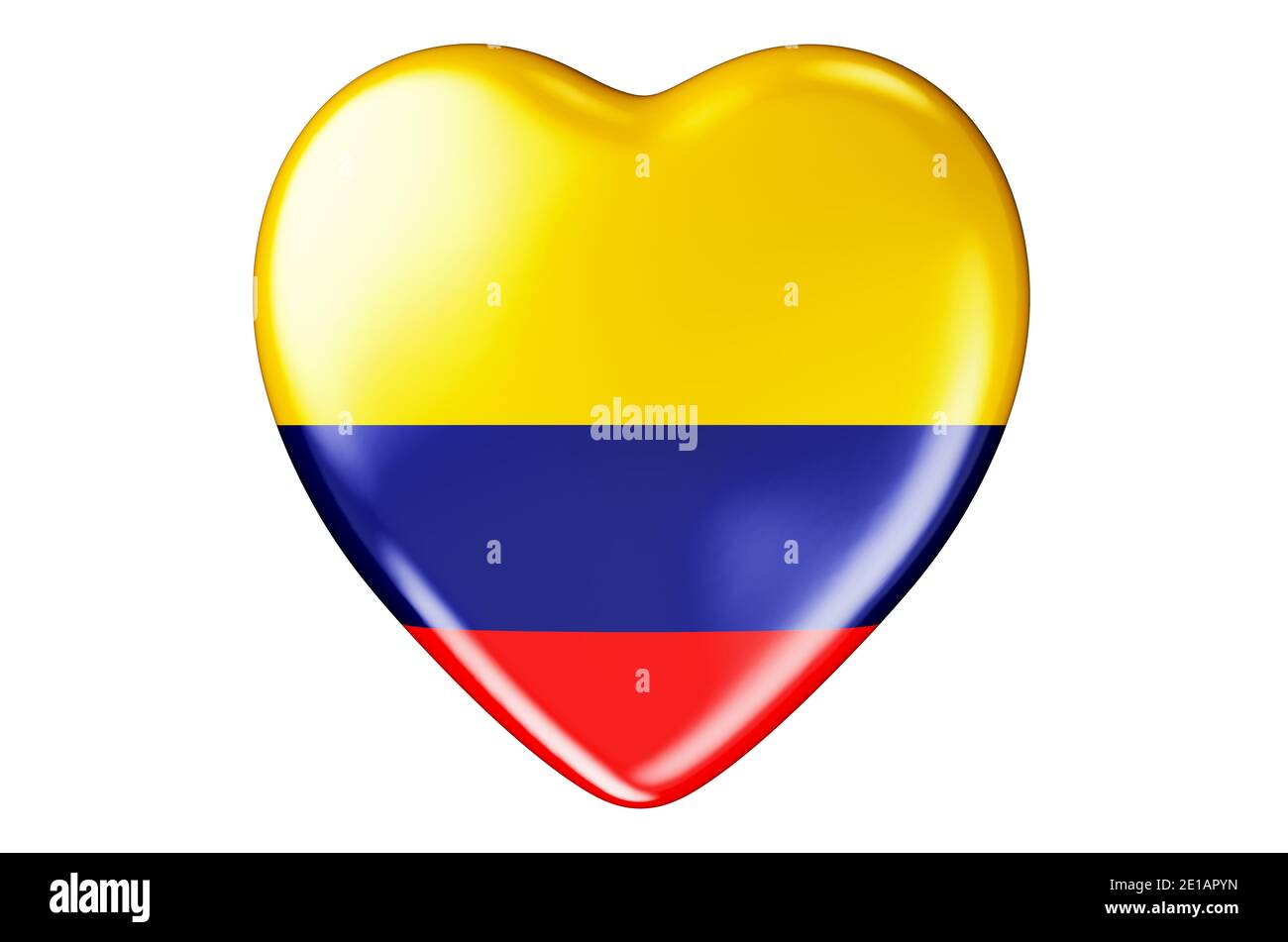 Heart with Colombian flag, 3D rendering isolated on white background ...
