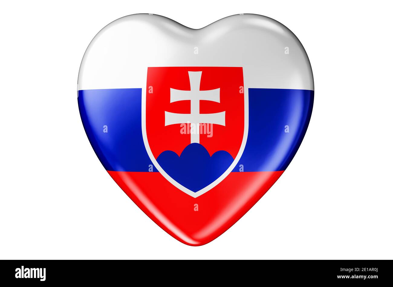 Heart with Slovak flag, 3D rendering isolated on white background Stock ...