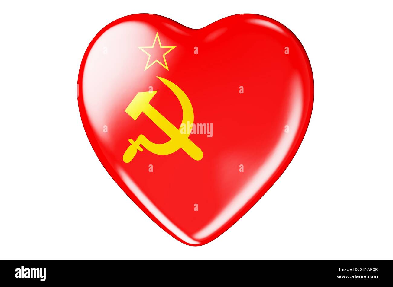 Heart with USSR flag, 3D rendering isolated on white background Stock ...