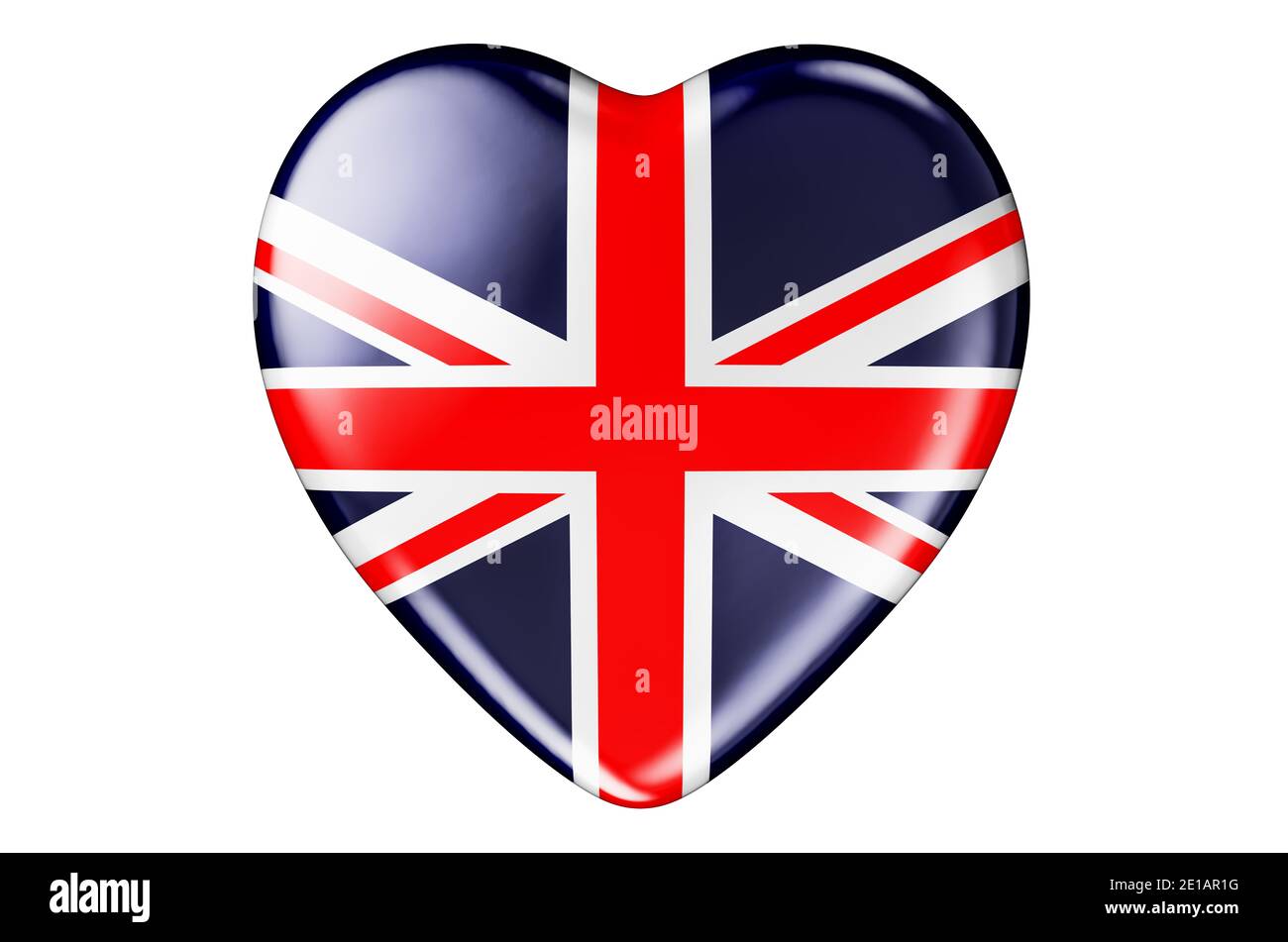Heart with British flag, 3D rendering isolated on white background ...