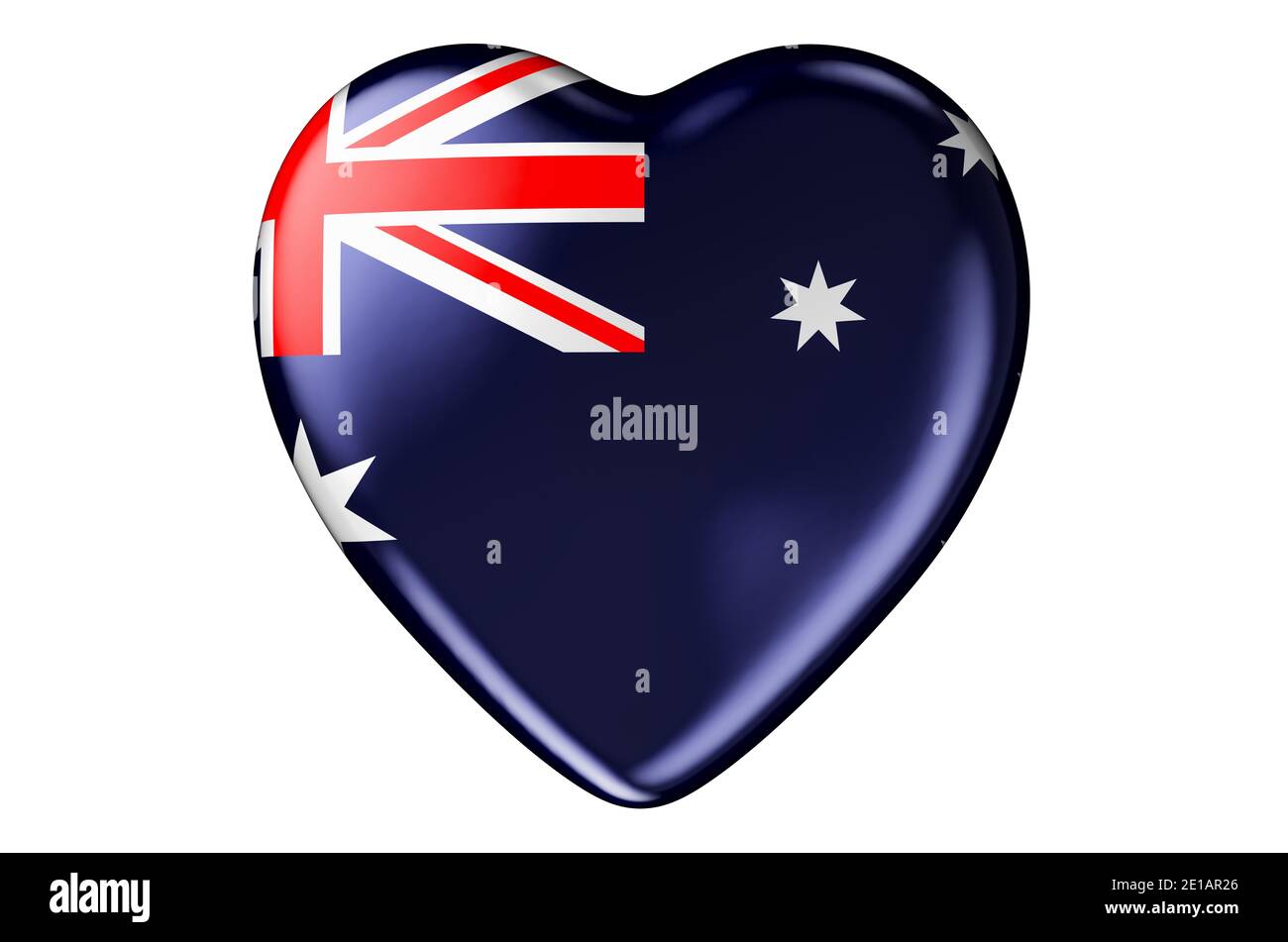 Heart with Australian flag, 3D rendering isolated on white background ...