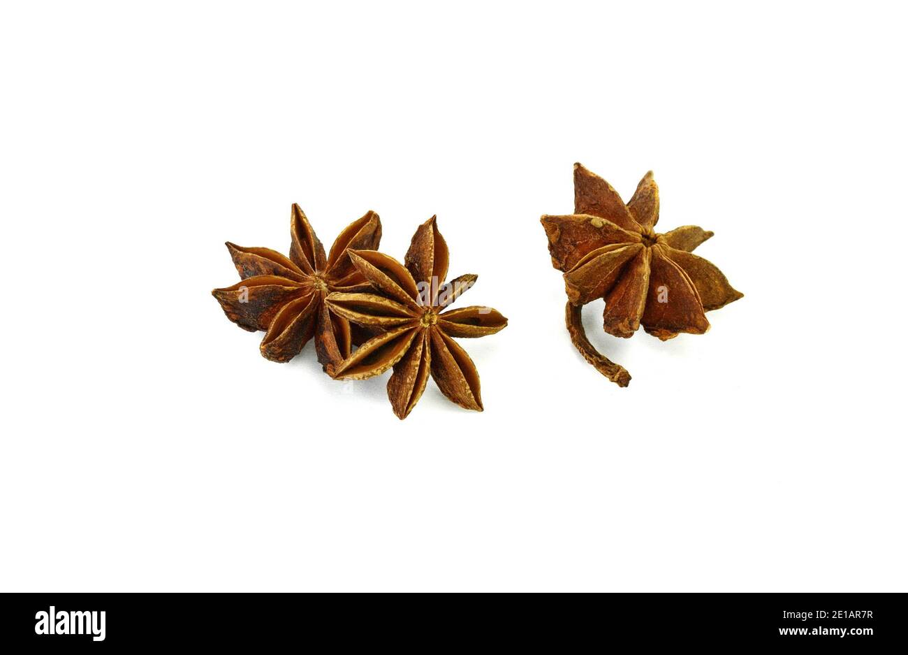 dry star anise fruits isolated on white. Star anise spice fruits and ...