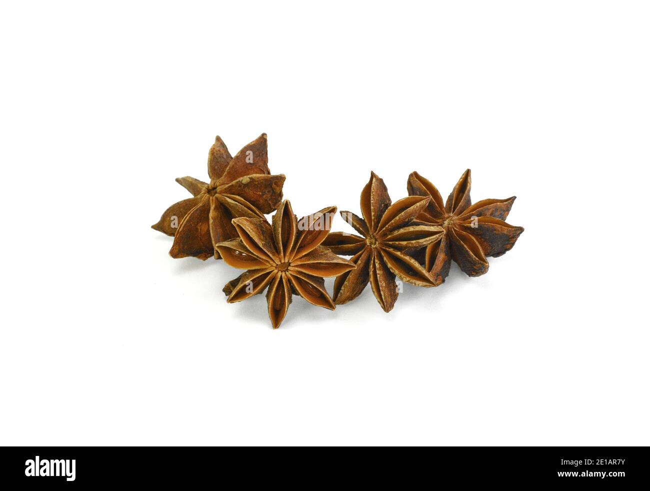 dry star anise fruits isolated on white. Star anise spice fruits and ...