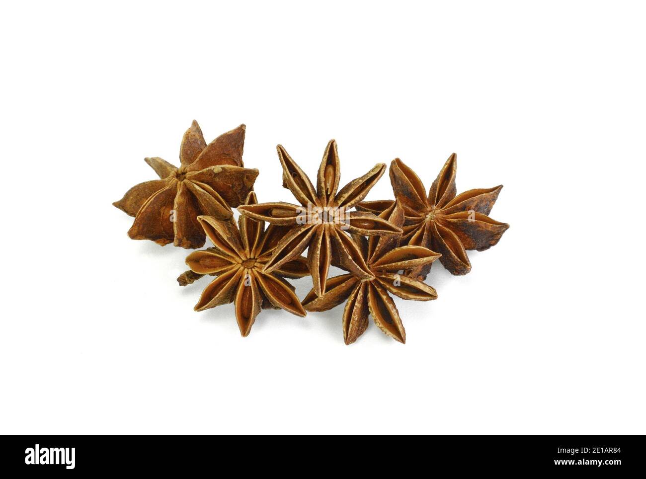dry star anise fruits isolated on white. Star anise spice fruits and ...