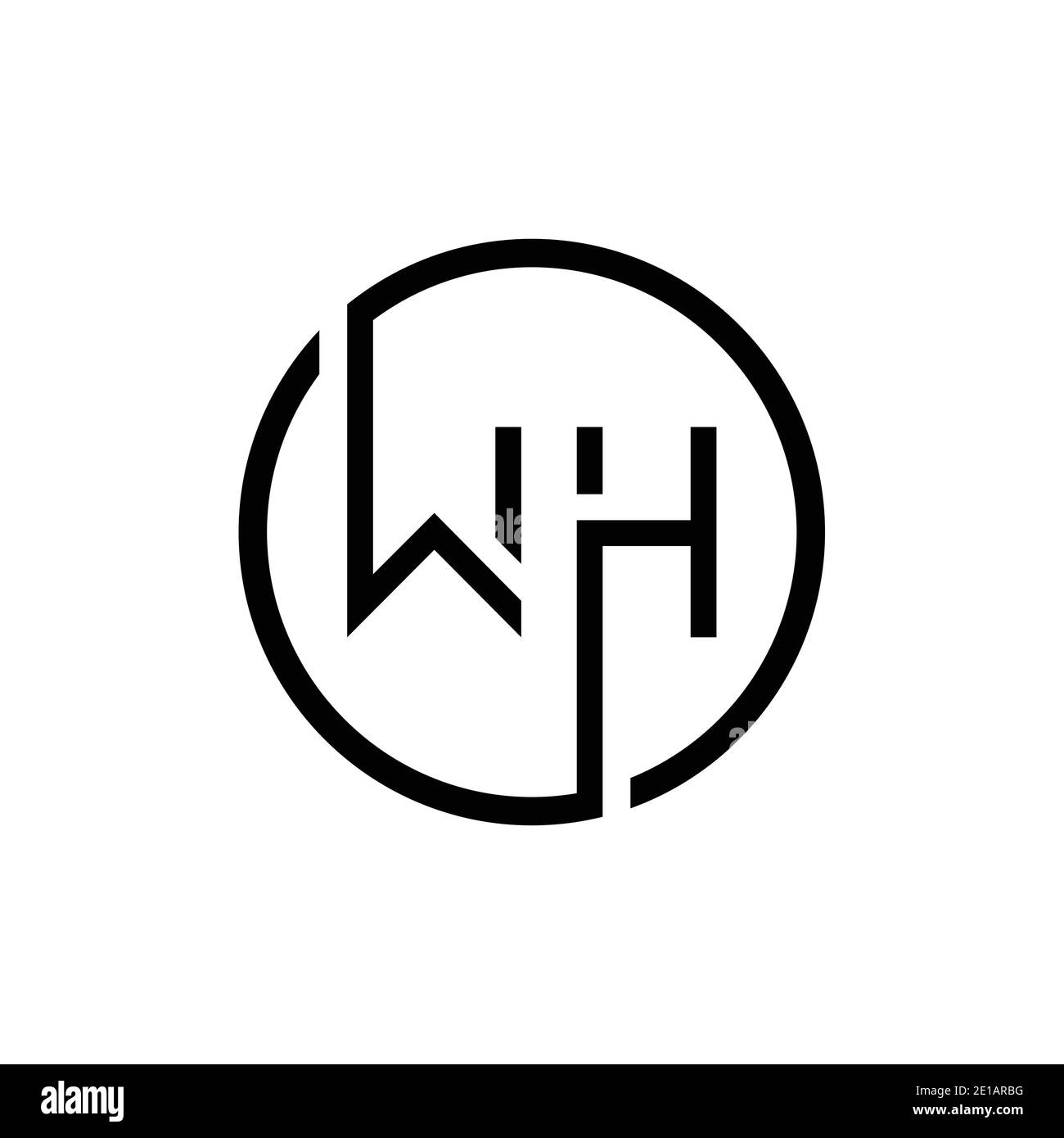 Initial Circle Letter WH Logo Design Vector Template. Initial Linked Letter WH Logo Design Stock ...