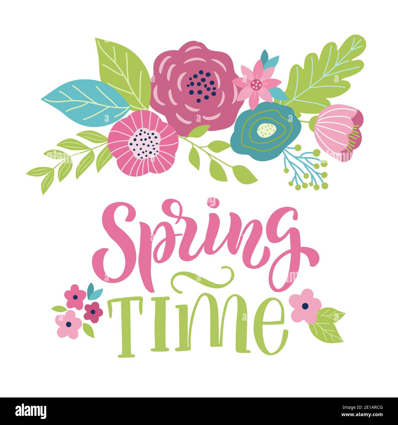 Holiday card with the inscription - spring time Stock Vector Image ...