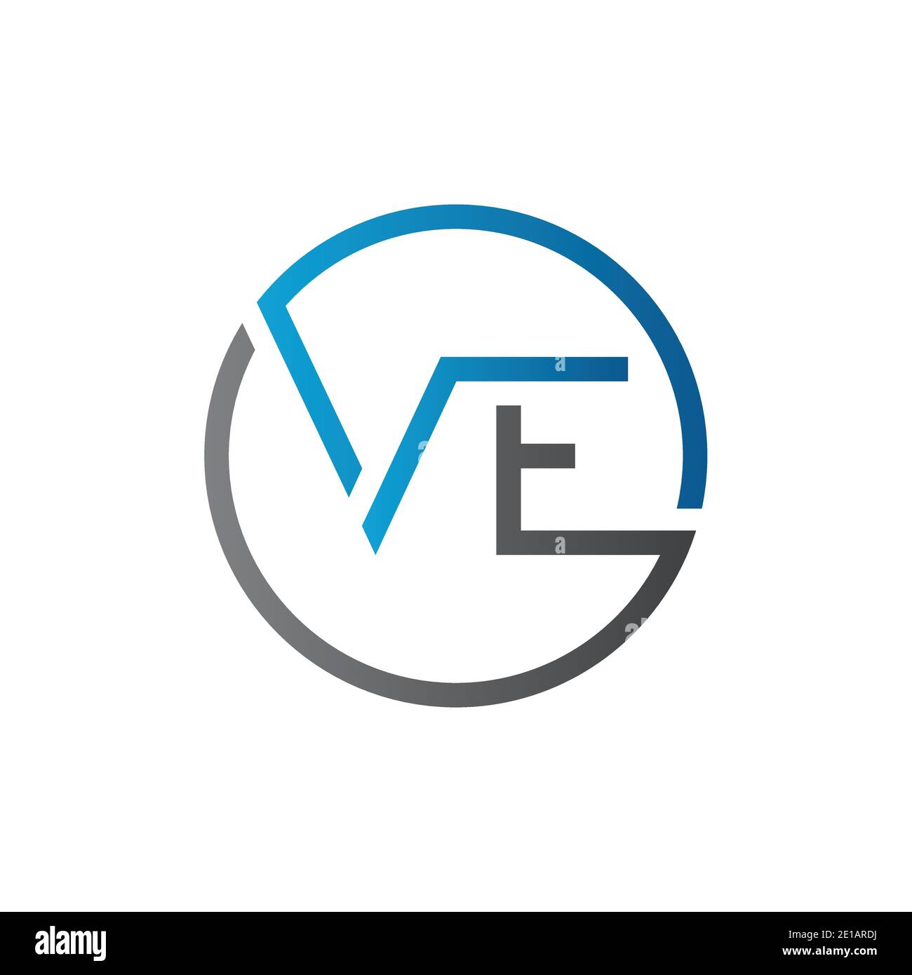 Initial Circle VE Letter Logo Creative Typography Vector Template. Creative Letter VE Logo ...