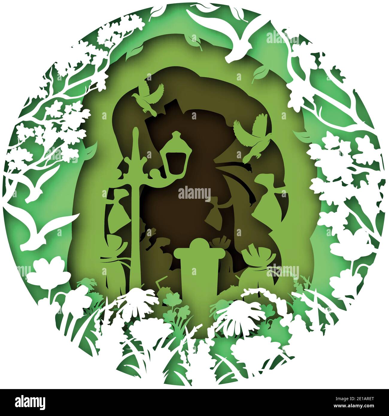 Vector ecology in paper art style Stock Vector Image & Art - Alamy