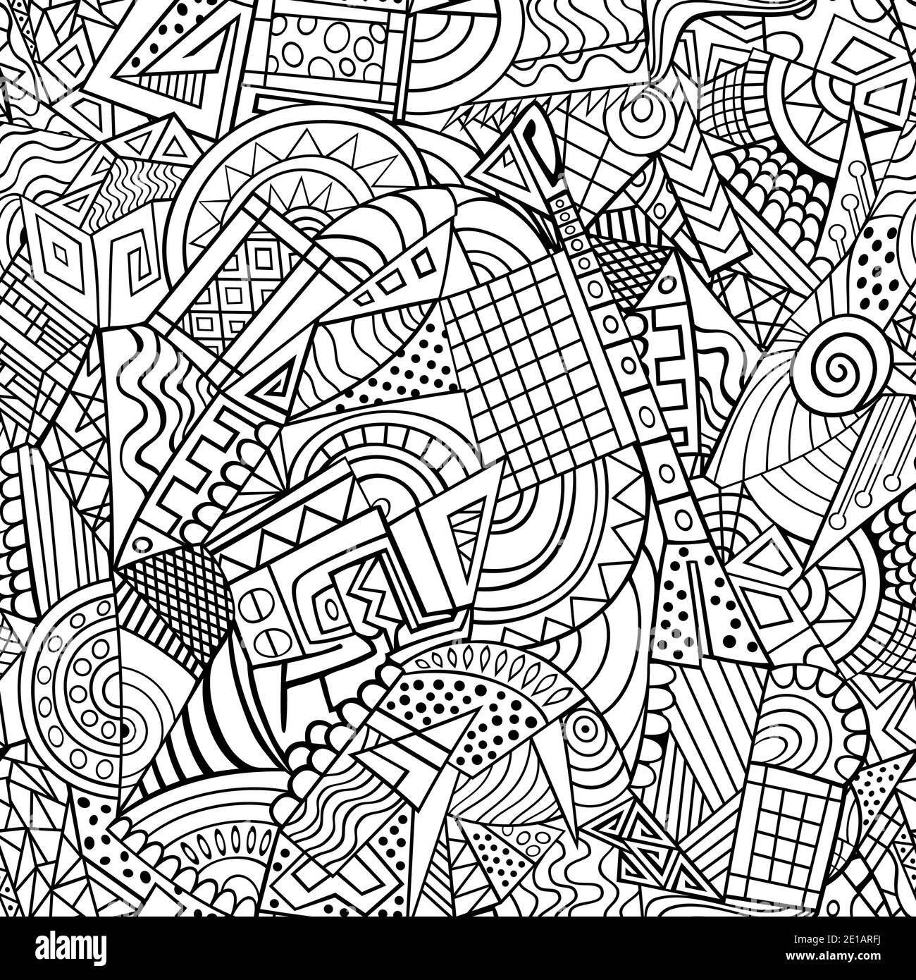 Abstract chaos psychedelic background Black and White Stock Photos ...