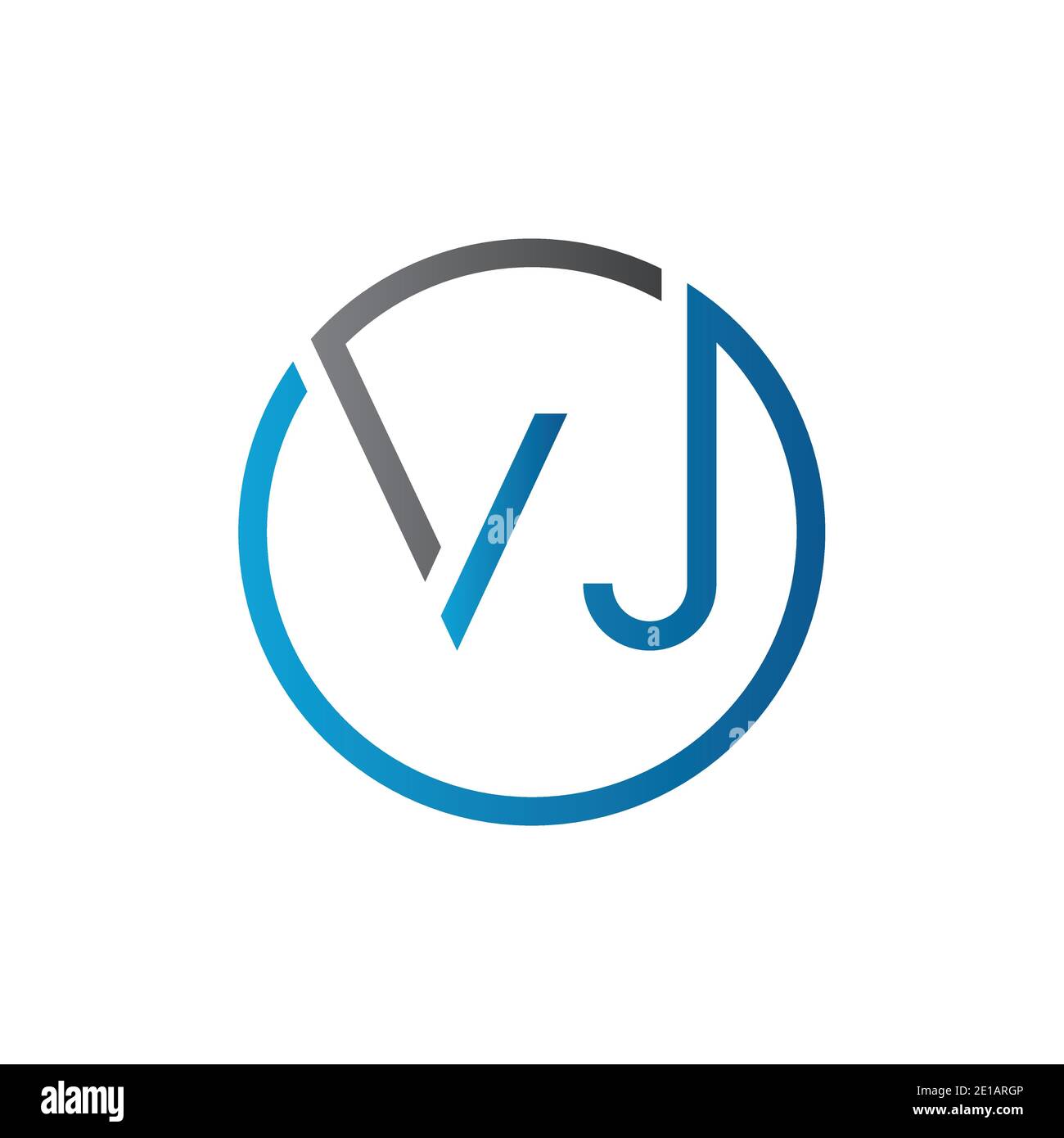 Initial Circle VJ Letter Logo Creative Typography Vector Template ...