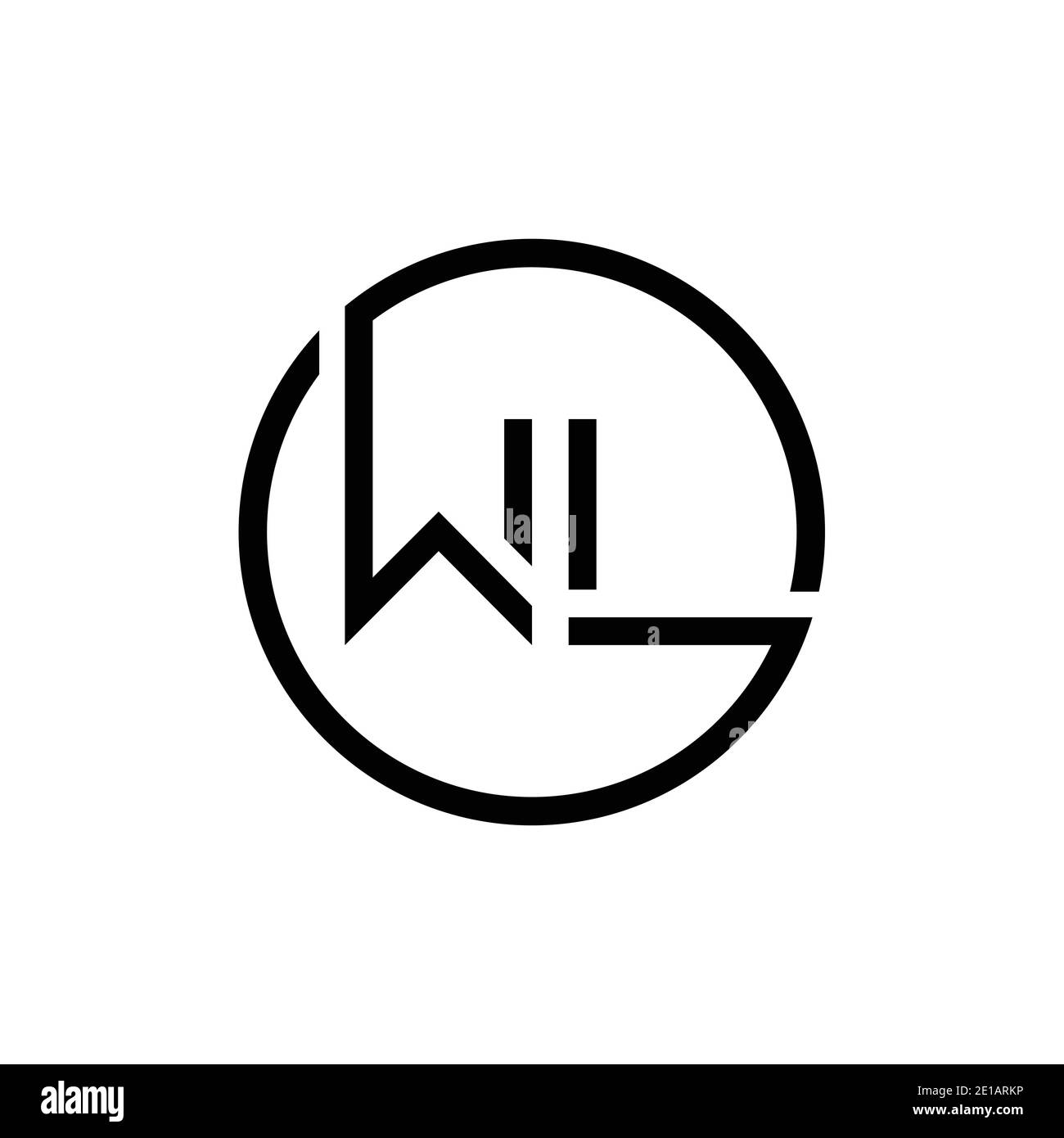 Initial Circle Letter WL Logo Design Vector Template. Initial Linked ...