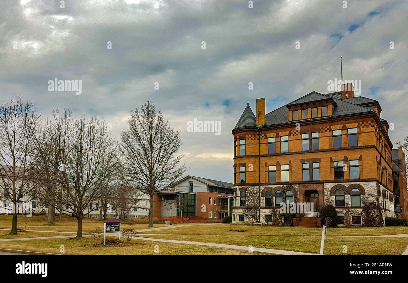 Brick structure within college campus. Williamson College, MA, USA ...