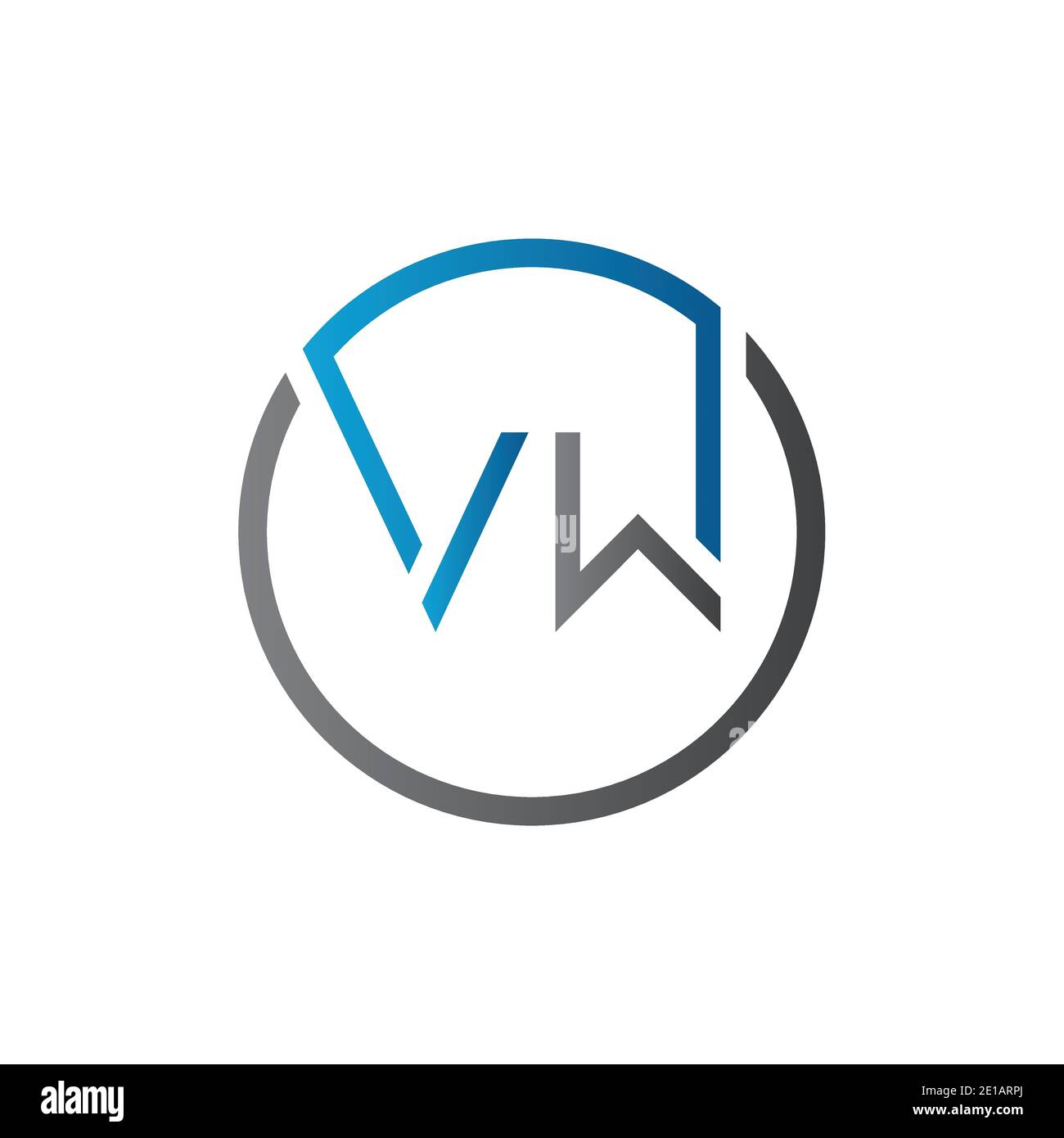 Initial Circle VW Letter Logo Creative Typography Vector Template ...