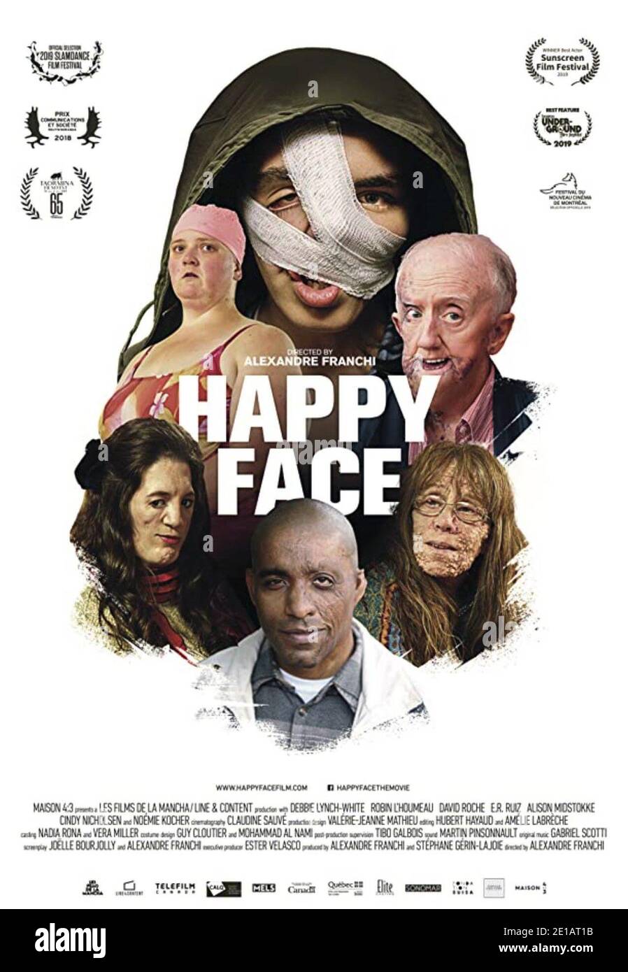 HAPPY FACE, Canadian poster, clockwise from top: Robin L'Houmeau, David ...