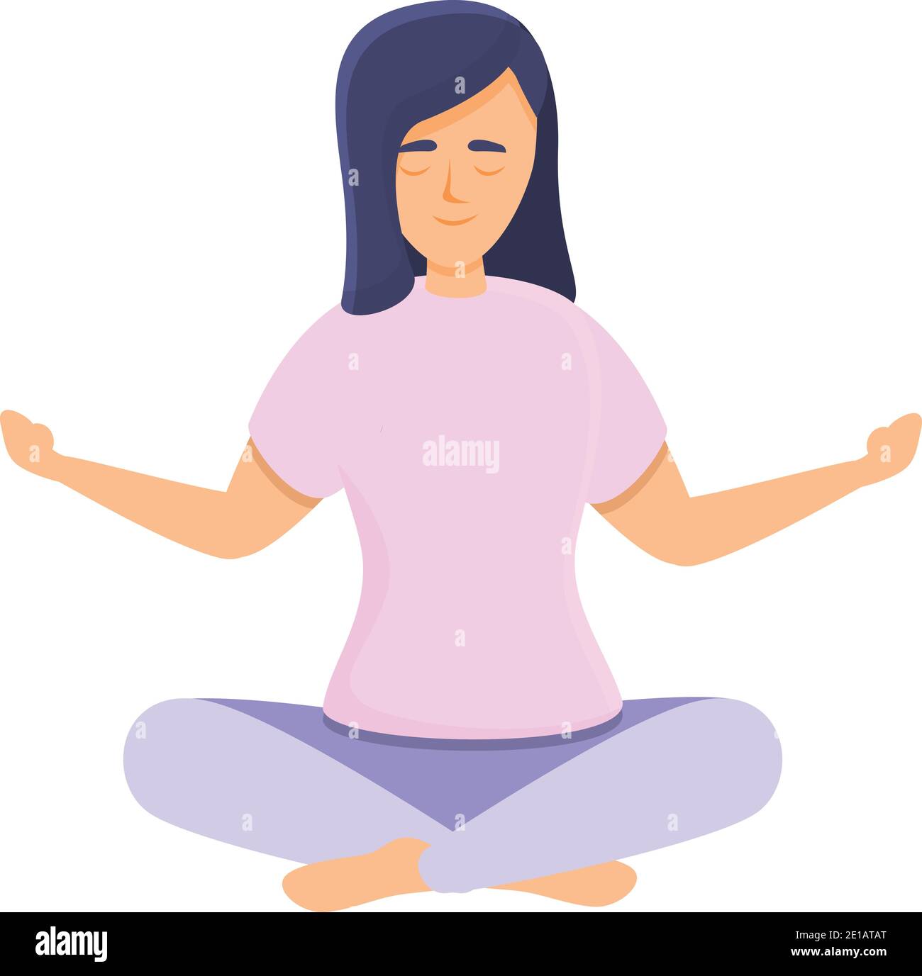 Woman meditation icon. Cartoon of woman meditation vector icon for web ...