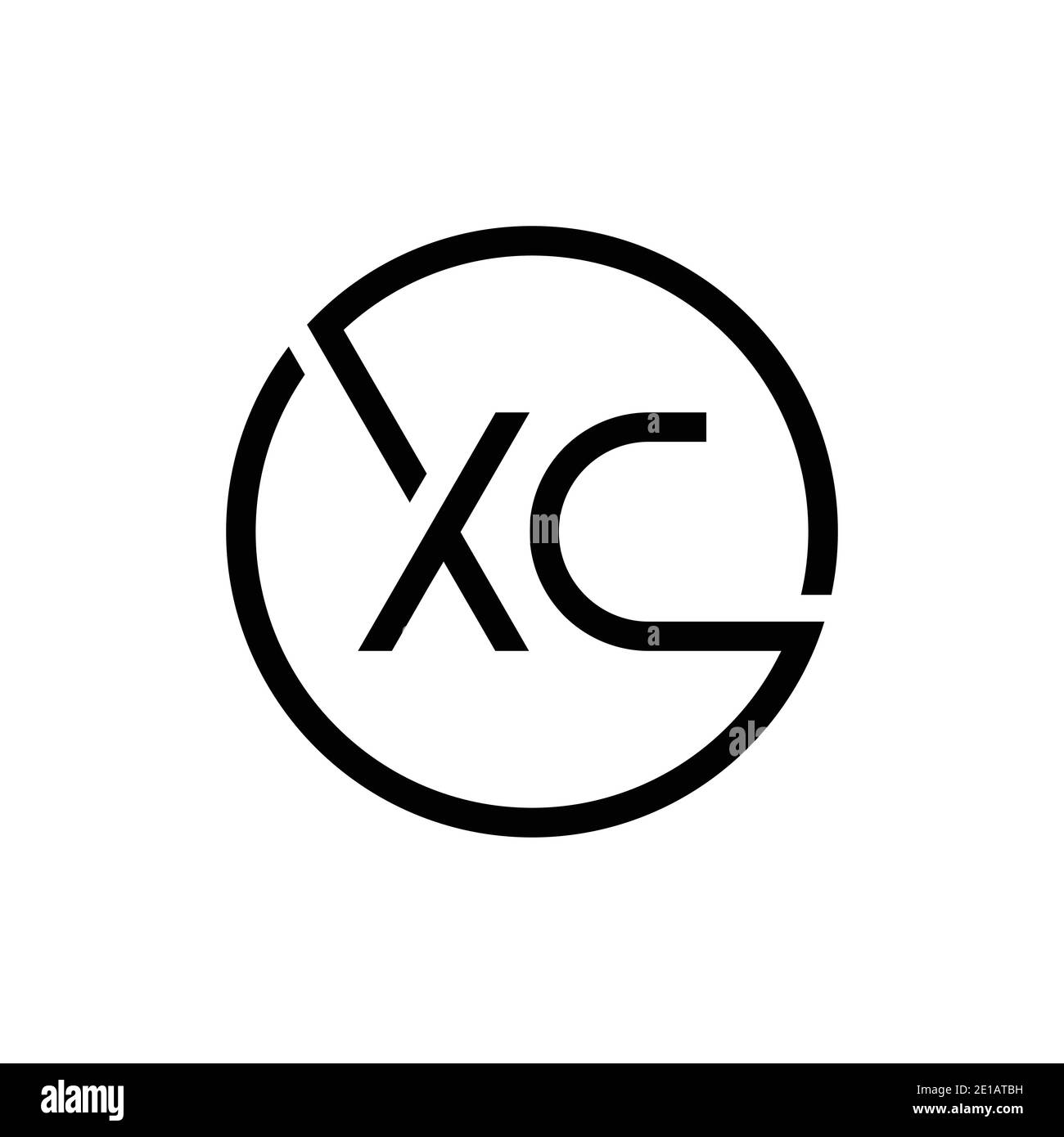 Creative Circle Letter XC Logo Design Vector Template. Initial Linked Letter XC Logo Design ...