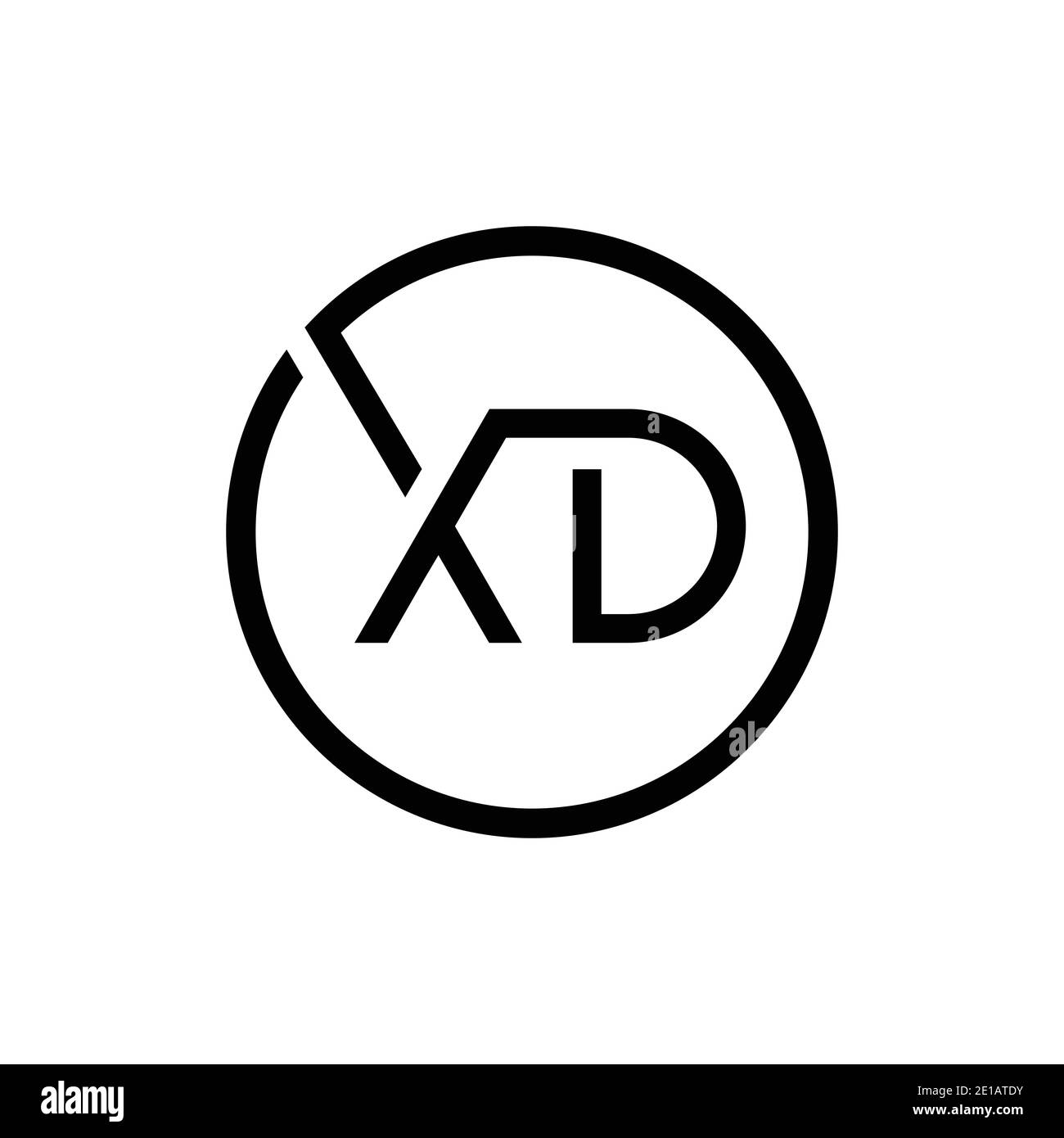 Creative Circle Letter XD Logo Design Vector Template. Initial Linked ...