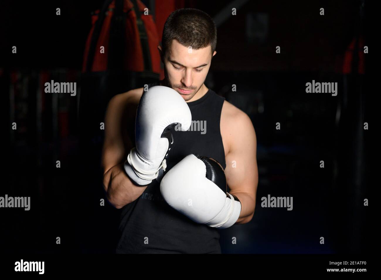 Boxer in punching pose hi-res stock photography and images - Alamy