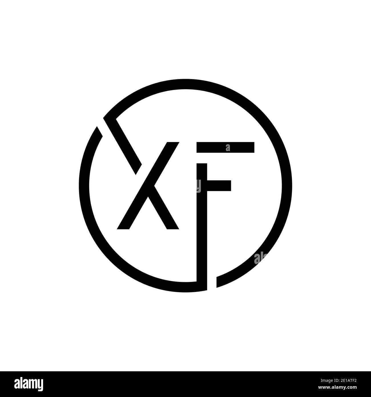 Creative Circle Letter XF Logo Design Vector Template. Initial Linked ...