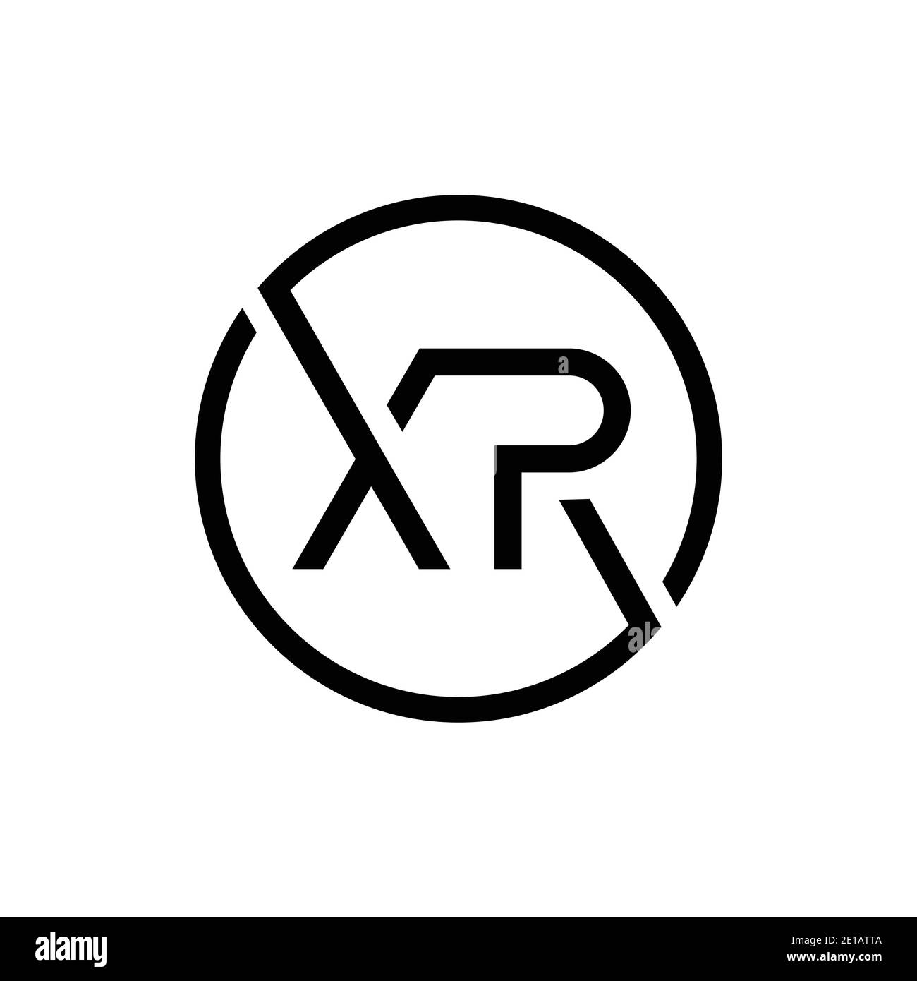 Creative Circle Letter XR Logo Design Vector Template. Initial Linked ...