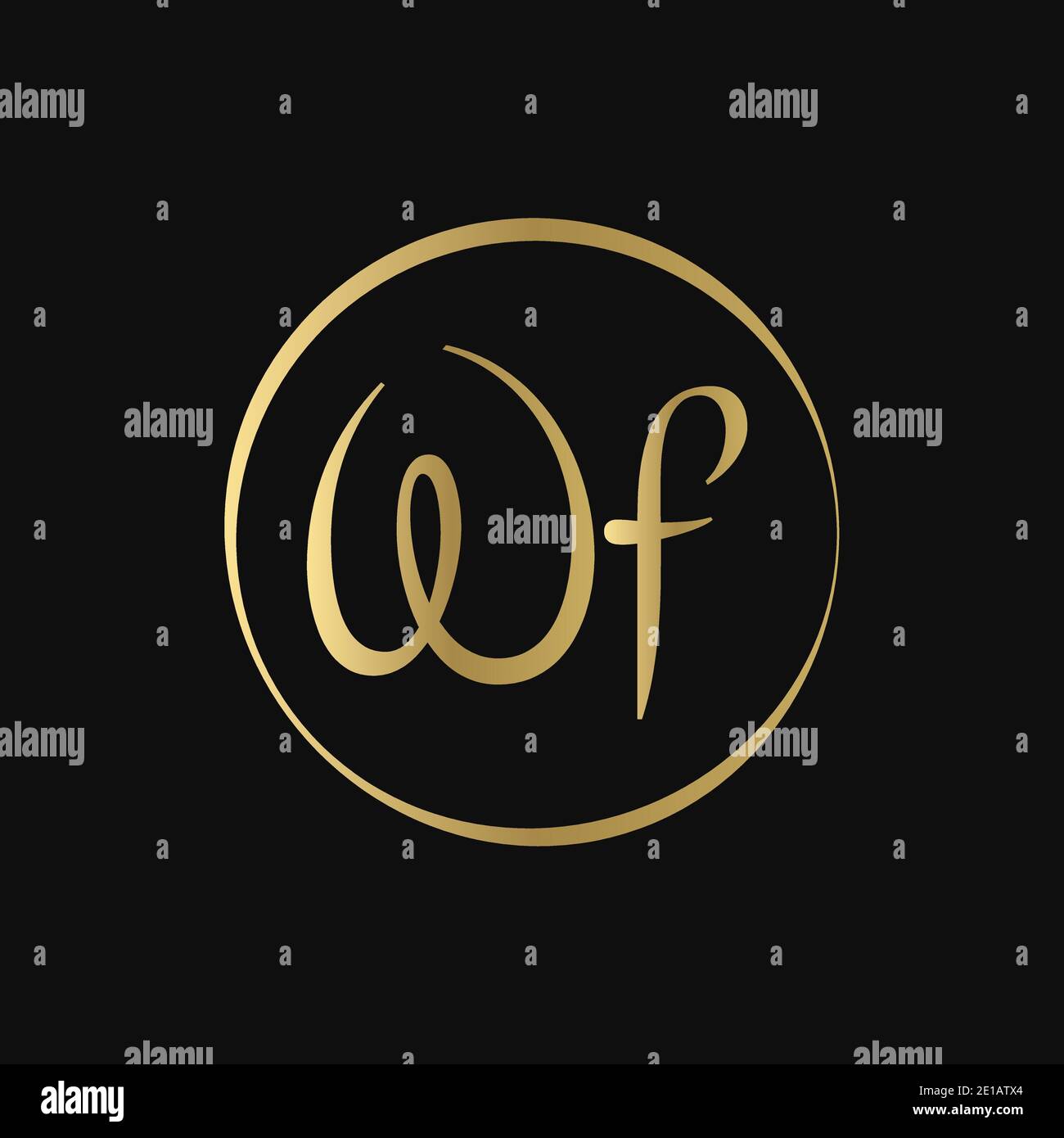 Creative WF letter Logo Design vector Template. Abstract Script Letter ...