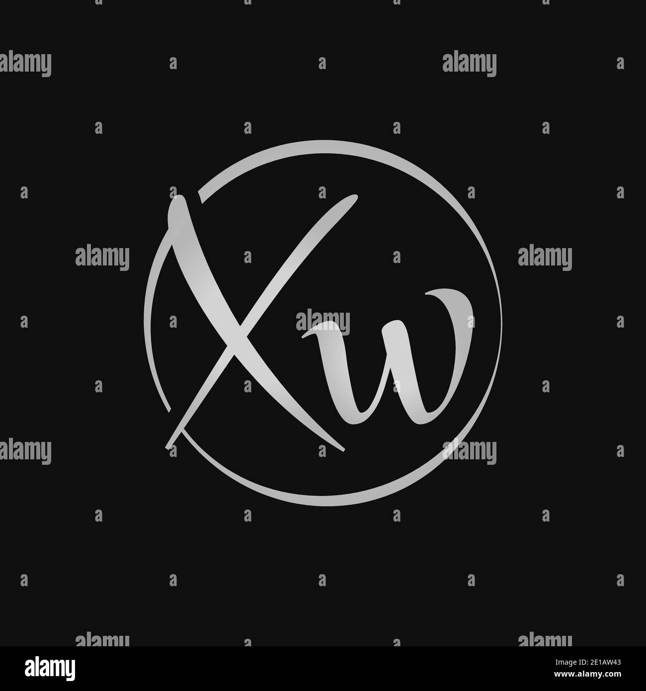Creative XW letter Logo Design vector Template. Initial Script Letter ...