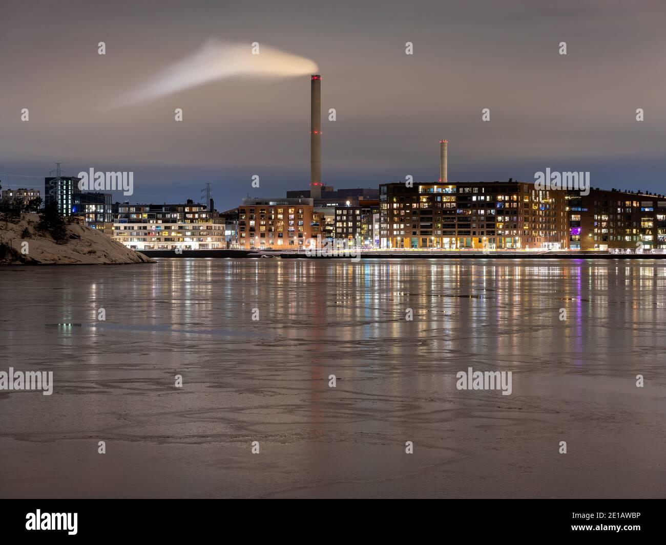 Helsinki / Finland - JANUARY 5, 2021: Beautiful night cityscape of ...