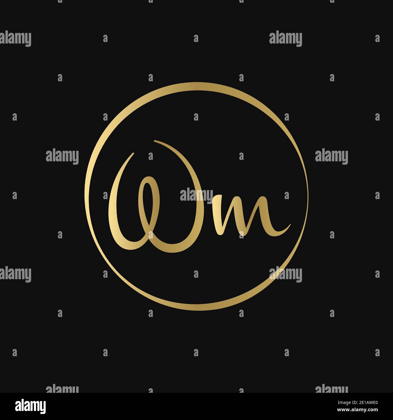 Creative WM letter Logo Design vector Template. Abstract Script Letter ...