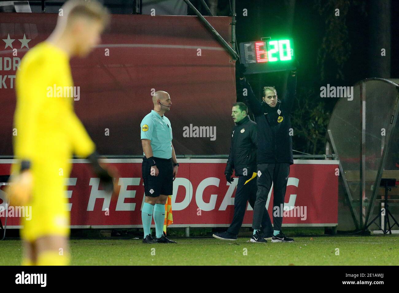 EINDHOVEN, NETHERLANDS - JANUARY 5: L-R: Assistant Referee Thomas Krijt ...