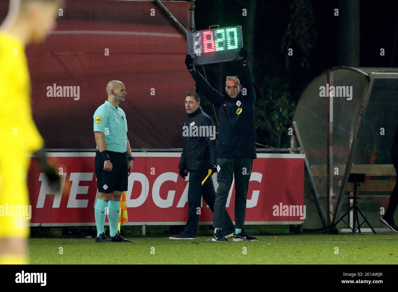 EINDHOVEN, NETHERLANDS - JANUARY 5: L-R: Assistant Referee Thomas Krijt ...