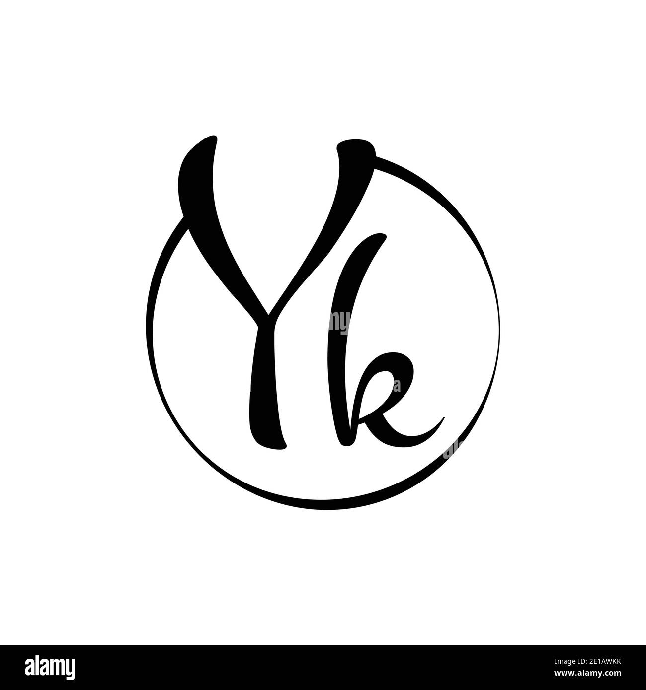 Yk Letter Logo Design Vector Template Abstract Script Letter Yk Vector Illustration Stock