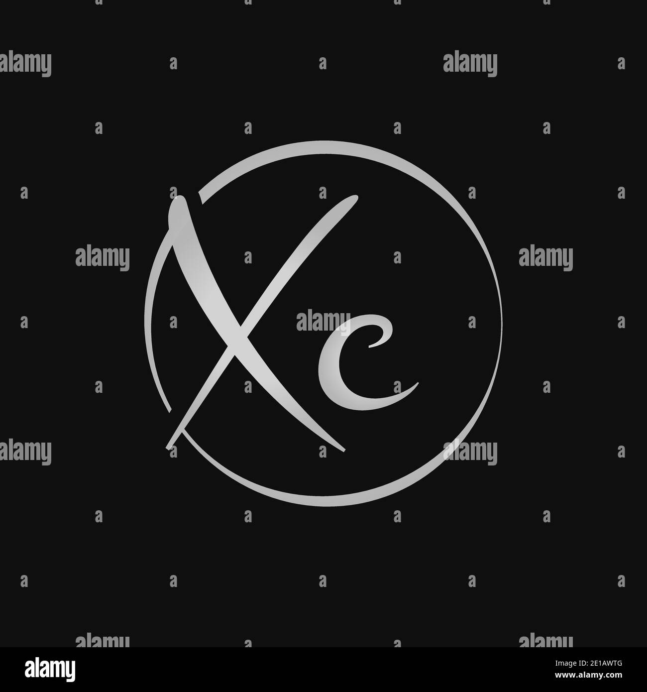 Creative XC letter Logo Design vector Template. Initial Script Letter ...