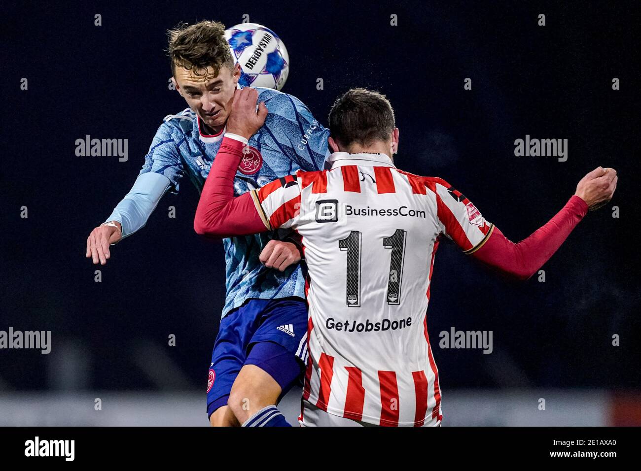 OSS, NETHERLANDS - JANUARY 5: (L-R): Youri Baas of Jong Ajax, Cas ...