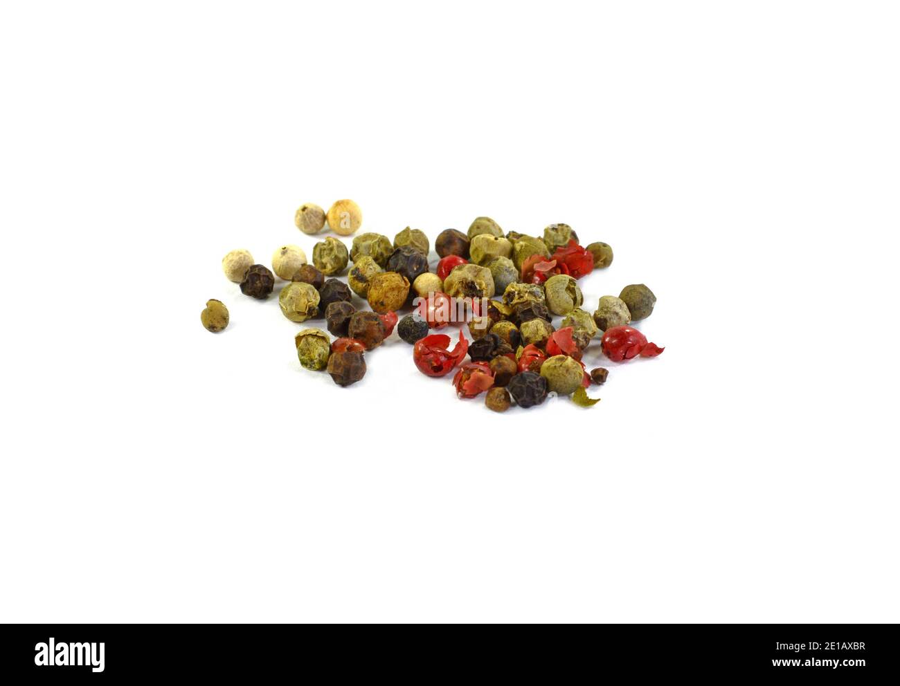 Spice of multicolored pepper isolated on white background Stock Photo ...