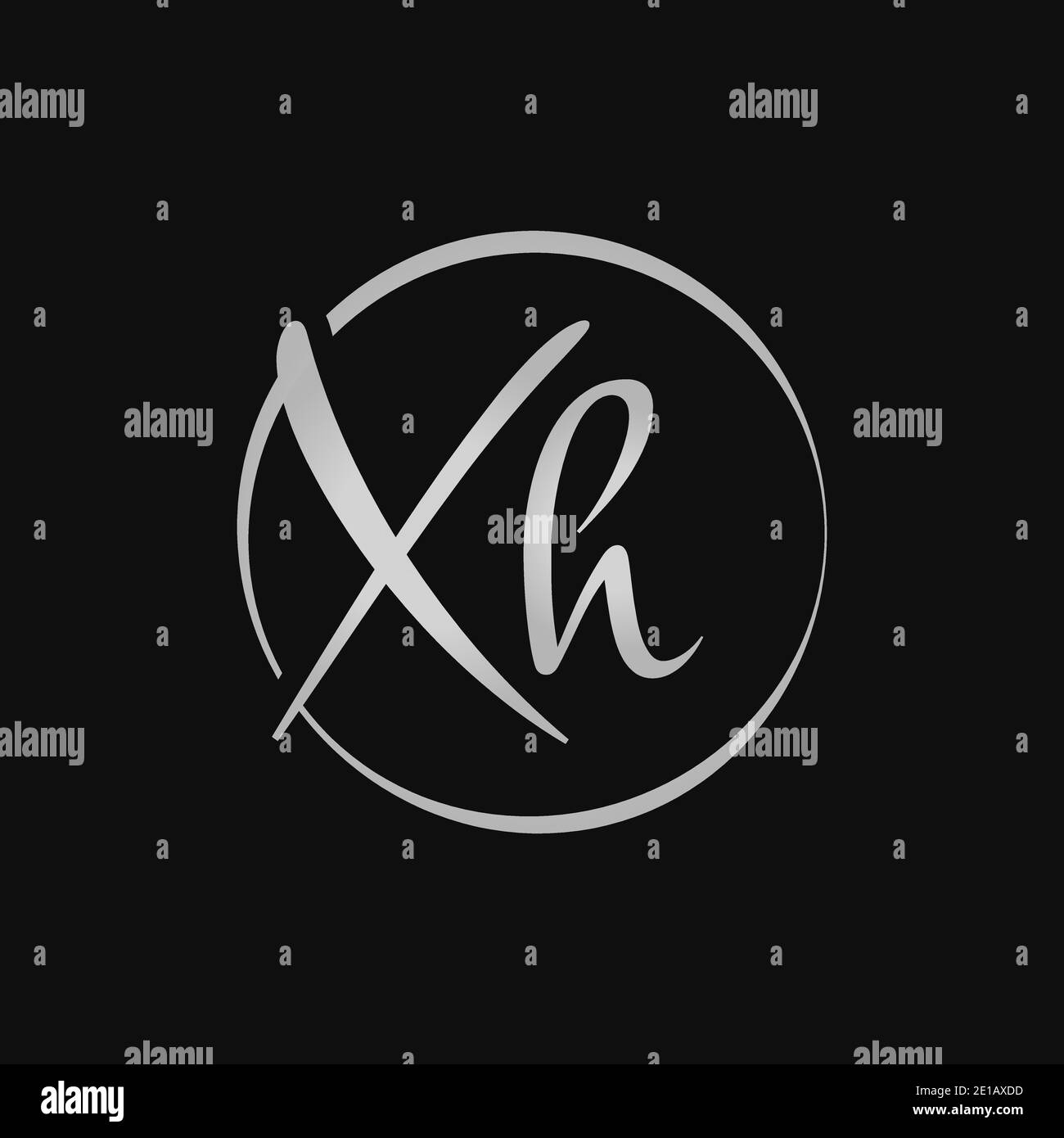Creative XH letter Logo Design vector Template. Initial Script Letter ...