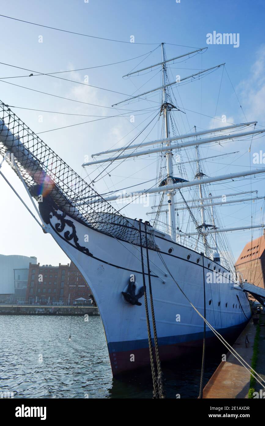 Stralsund, Germany 10-23-2019 the famous Gorch Fock sailing ship in the ...