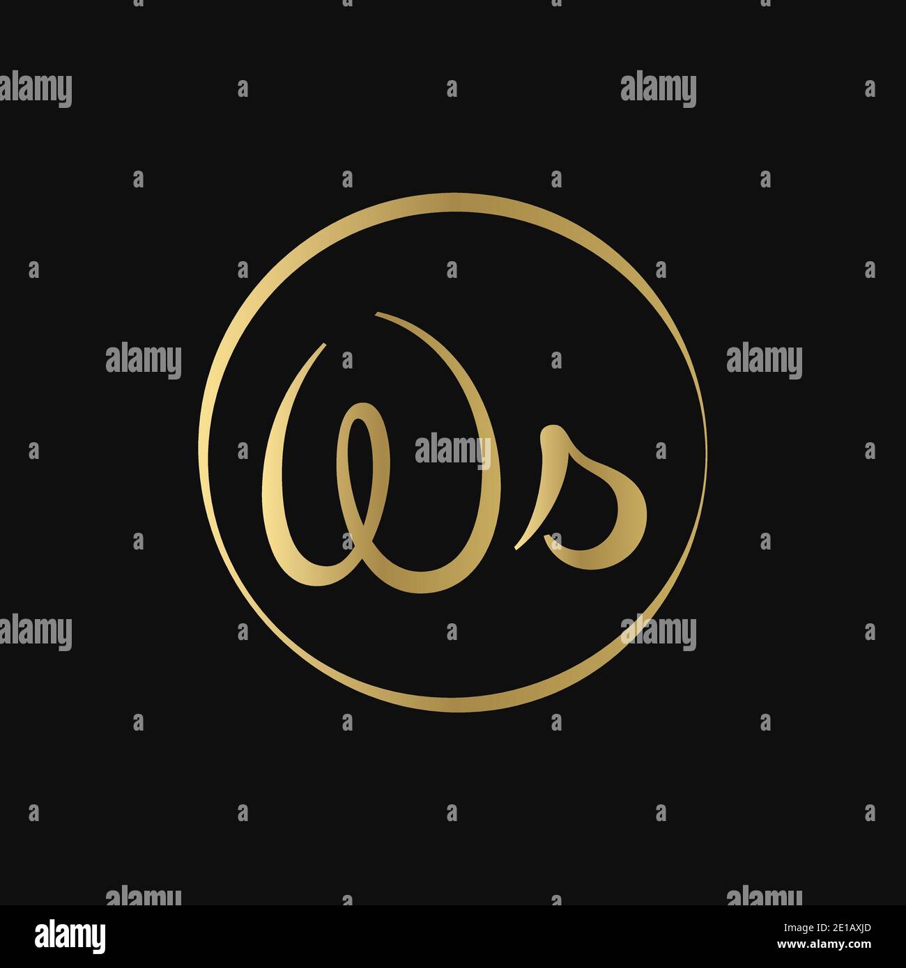 Creative WS letter Logo Design vector Template. Abstract Script Letter ...