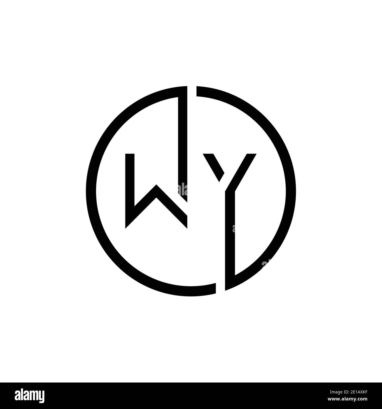 Initial Circle Letter WY Logo Design Vector Template. Initial Linked ...