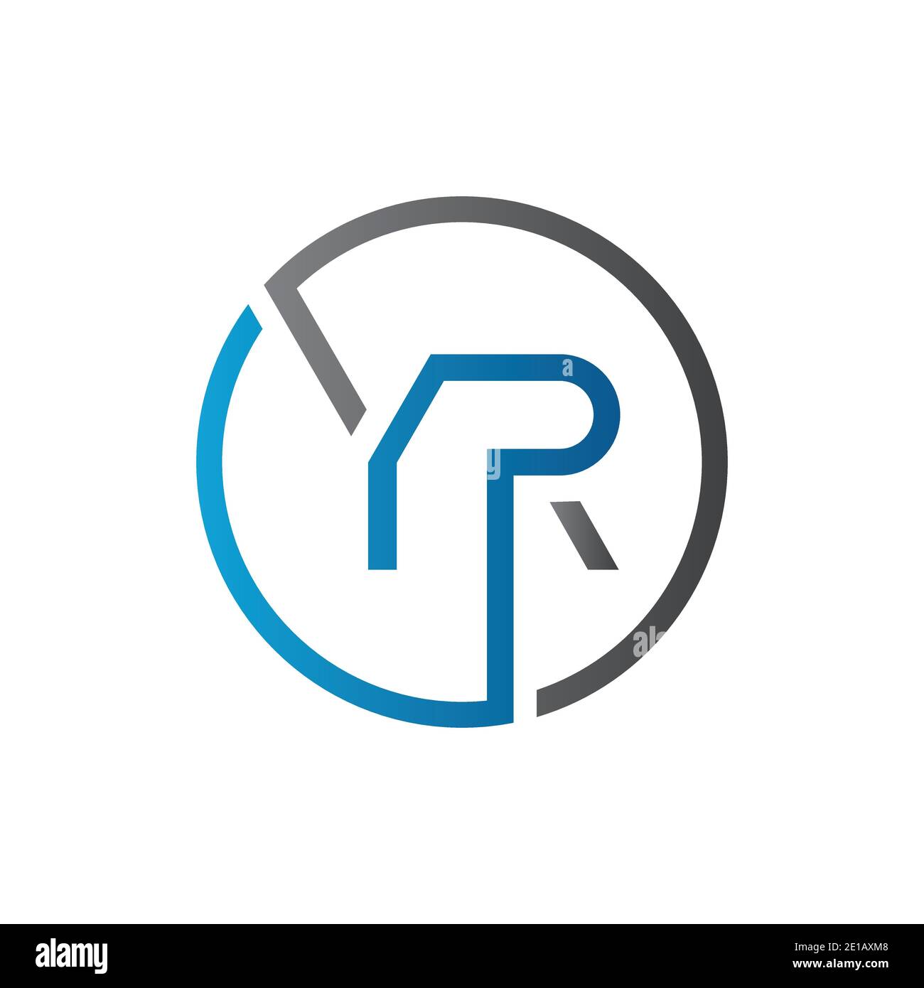 YR Logo Design Vector Template. Initial Circle Letter YR Vector ...